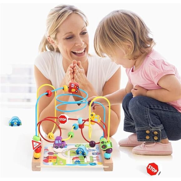 Toys | Wooden Bead Maze Toys For Toddlers Bead Toy Colorful Preschool ...